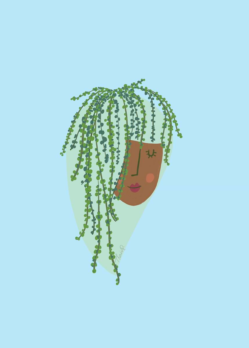 'Plant Lady Vines' Poster, picture, metal print, paint by Thais Queiroz ...