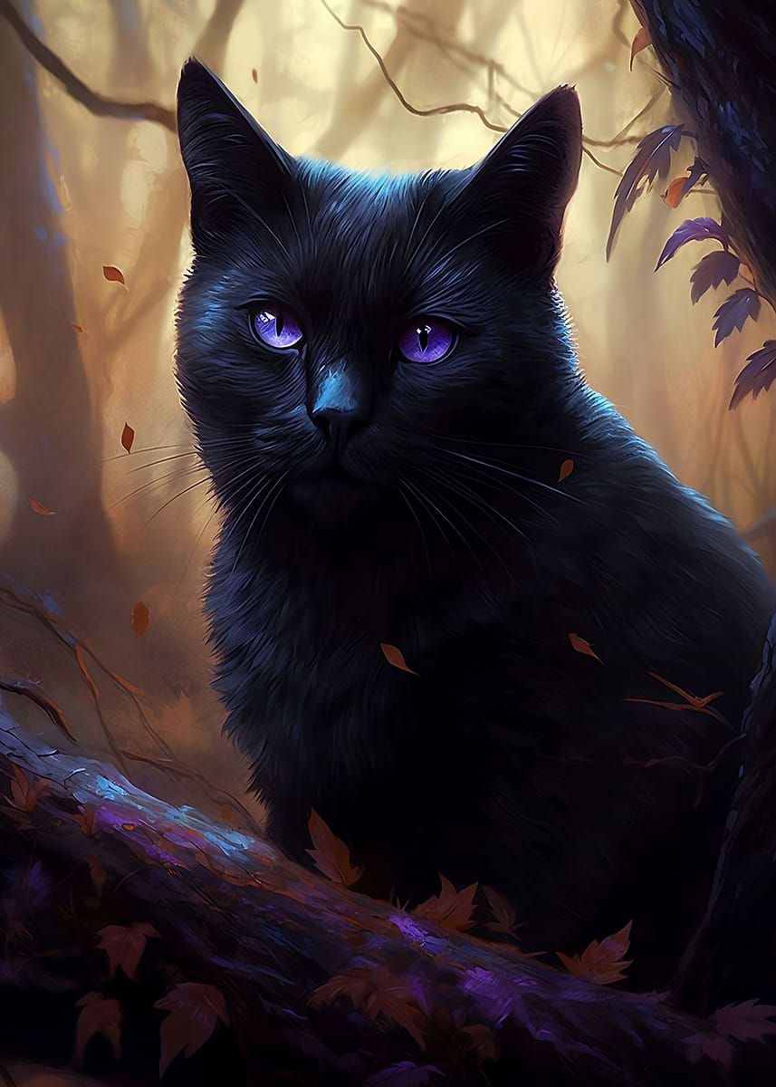 'Cat Forest' Poster, picture, metal print, paint by professionaldesigns ...