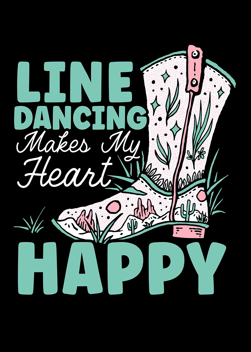 'Line Dancing' Poster, picture, metal print, paint by NAO | Displate
