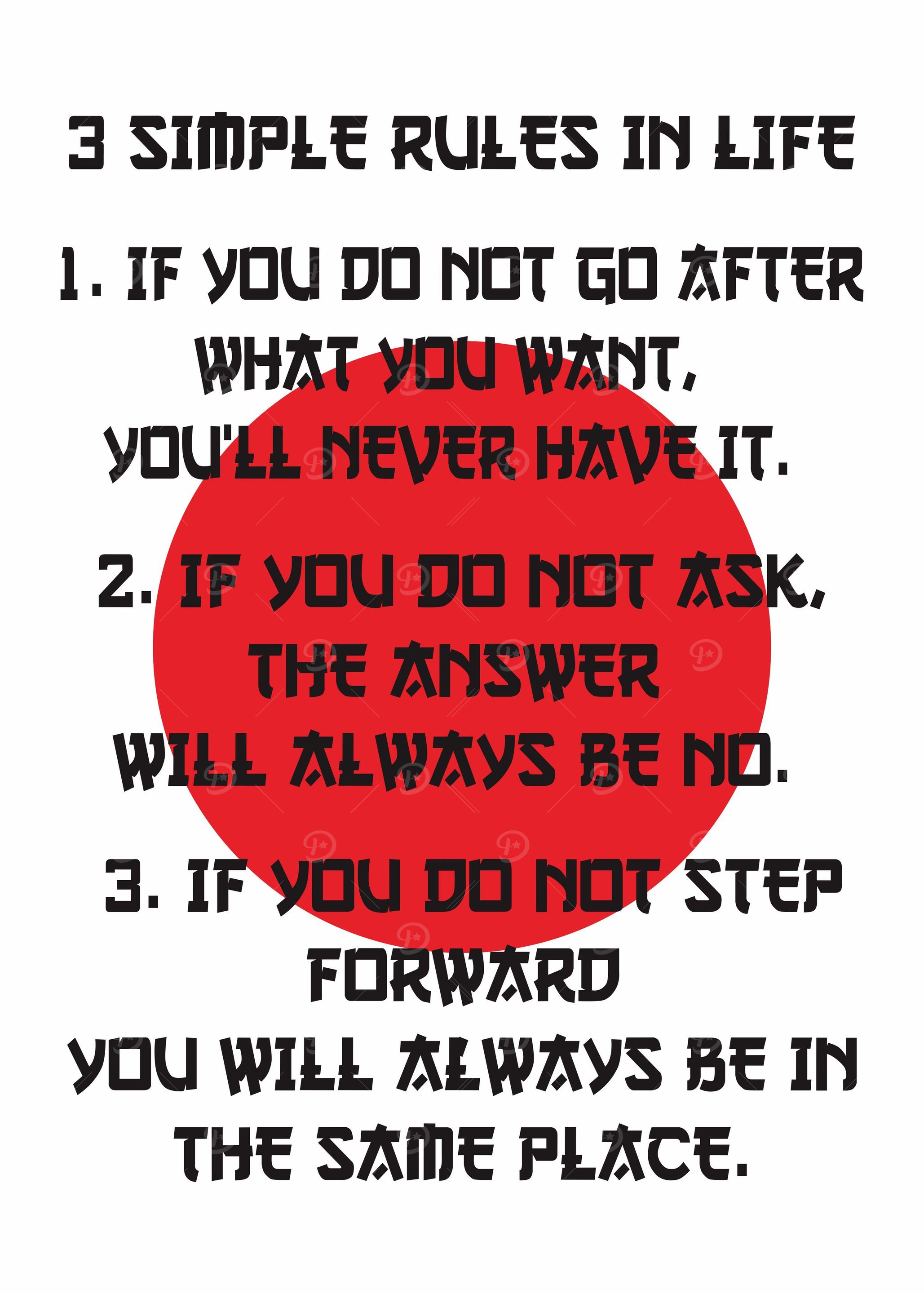 '3 Simple Rules' Poster, picture, metal print, paint by REZ DESIGN ...
