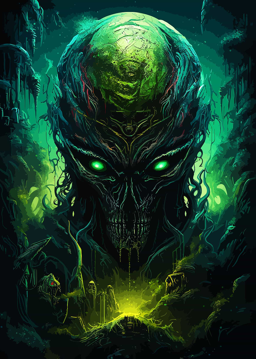 'Biohazard Alien' Poster, picture, metal print, paint by Nasmed | Displate