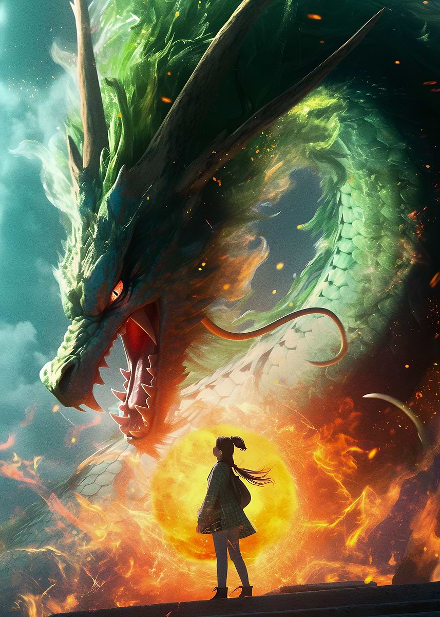 'Green dragon' Poster, picture, metal print, paint by Muhammad Irsan ...