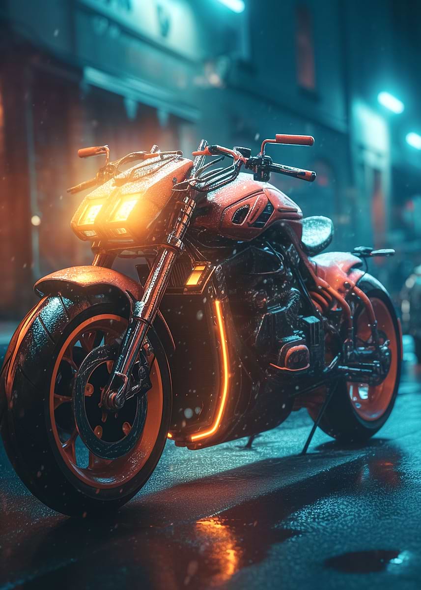 'Cyber Motorcycle' Poster, picture, metal print, paint by Ozan Psd ...