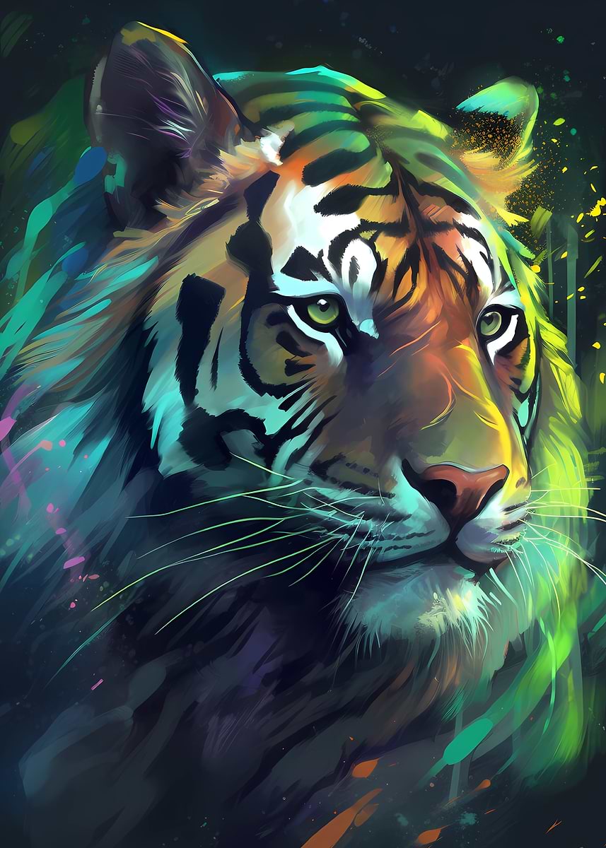 'Tiger Fictitious' Poster, picture, metal print, paint by Breanna ...