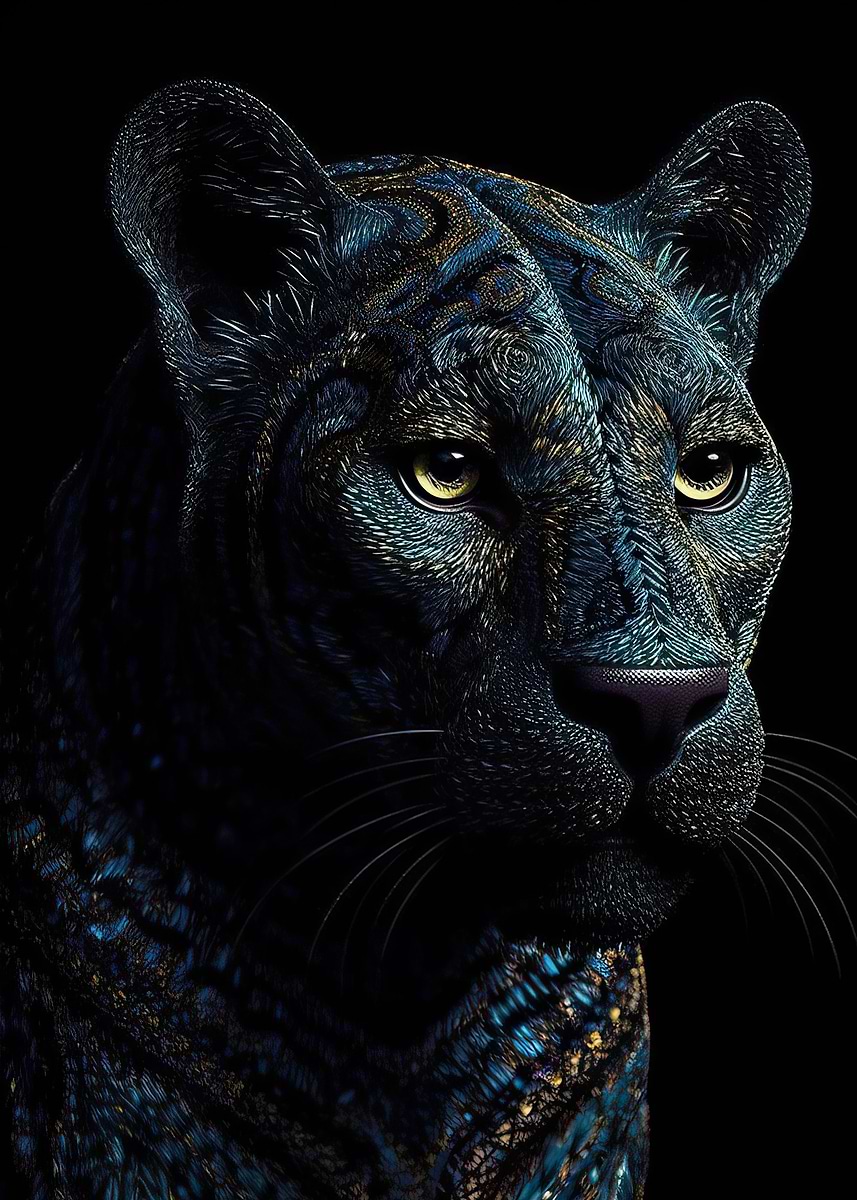 'Spotted Panther' Poster, picture, metal print, paint by Digital Wise ...