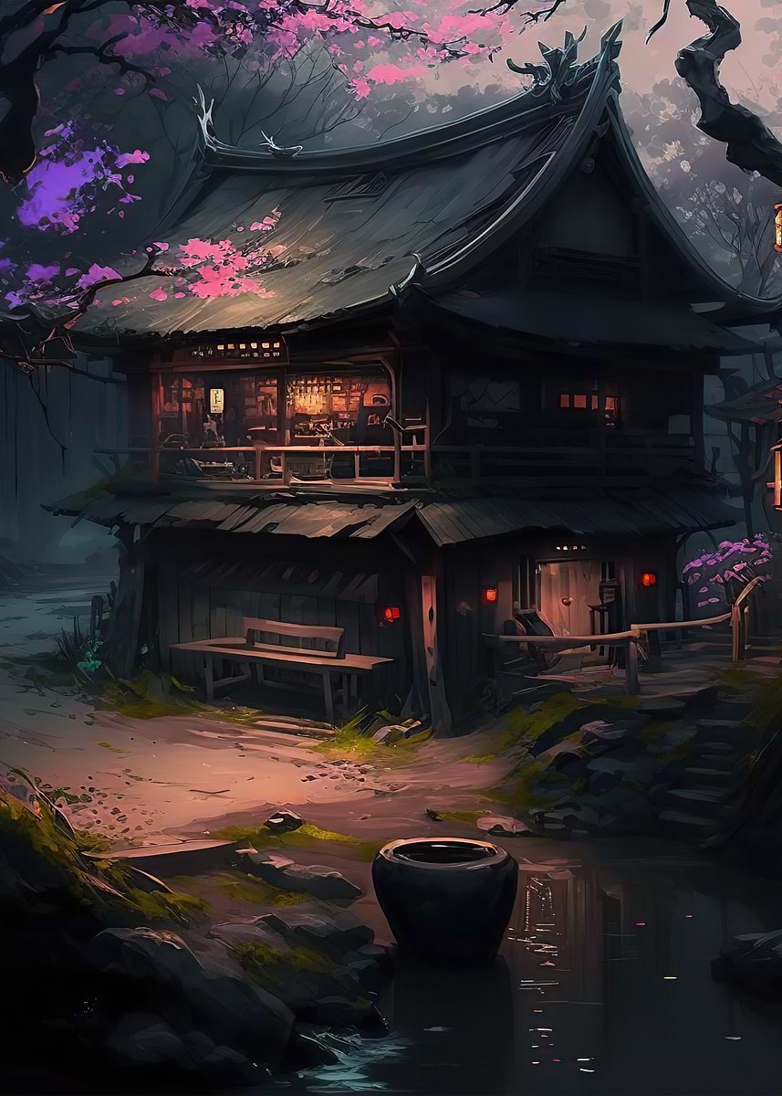 'Japanese house' Poster, picture, metal print, paint by Minimalist ...