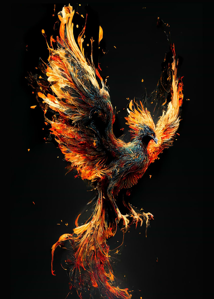 'Phoenix Rising' Poster, picture, metal print, paint by CBrook | Displate
