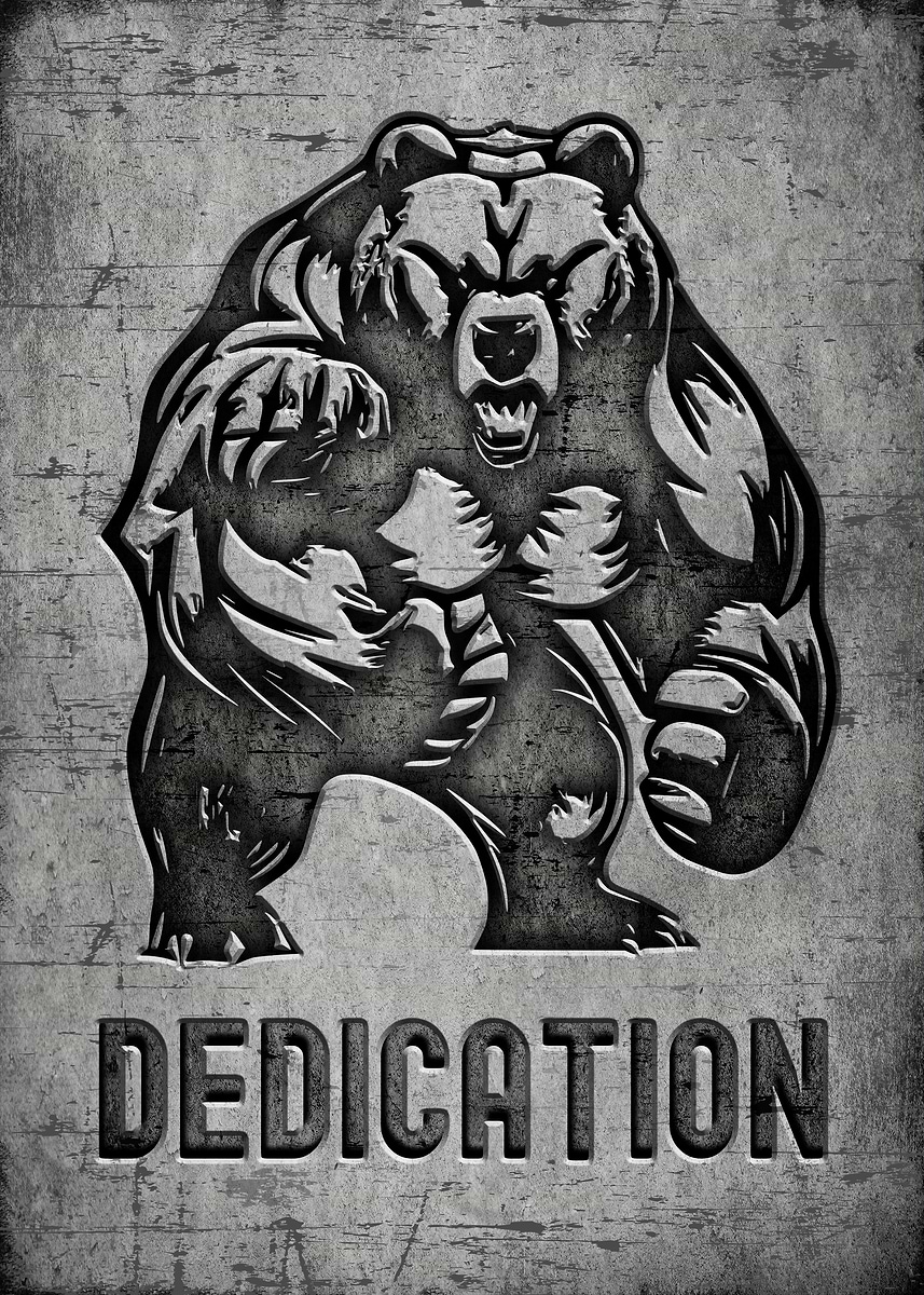 'Dedication Gym Bear ' Poster, picture, metal print, paint by XandYart ...