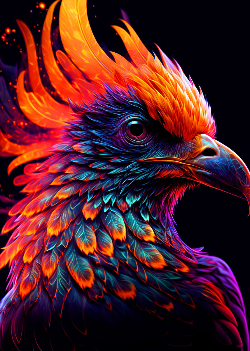 'Phoenix' Poster, picture, metal print, paint by Sunny Artist | Displate