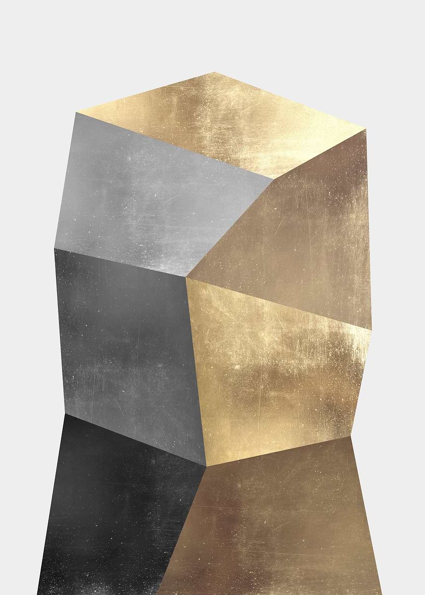 'Metallic and gold art 08' Poster, picture, metal print, paint by Vitor ...