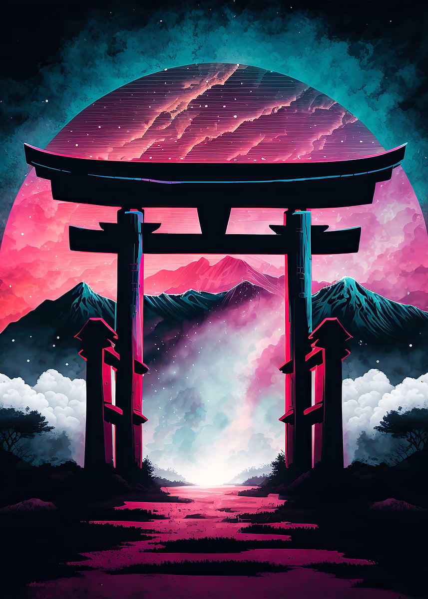 'Japanese Torii' Poster, picture, metal print, paint by Desiree Mendez ...