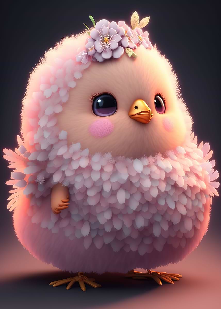 'cute bird baby ' Poster, picture, metal print, paint by MAD SPACE ...