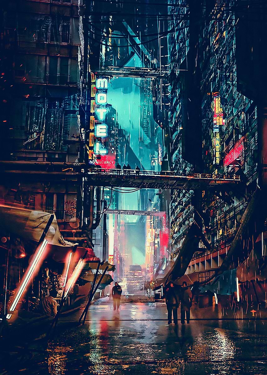 'Cyberpunk Cityscapes' Poster, picture, metal print, paint by tobirama ...
