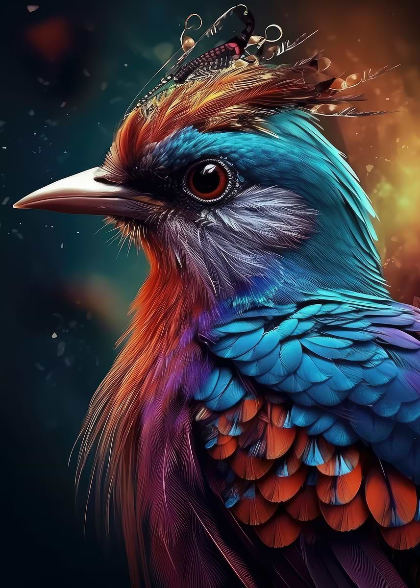 'Colorful Bird' Poster, picture, metal print, paint by Steven ...