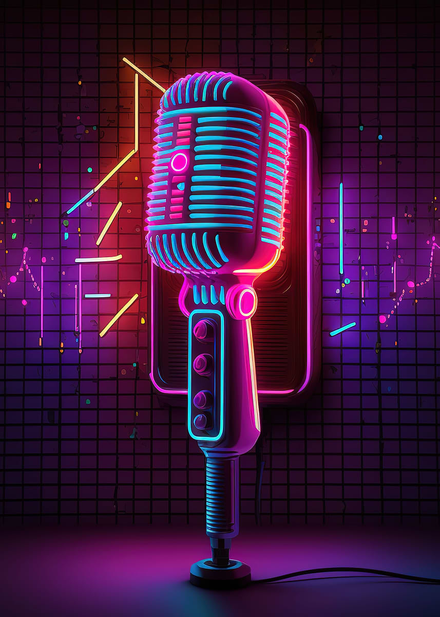 'Live Music Neon ' Poster, picture, metal print, paint by DEMON SPACE ...