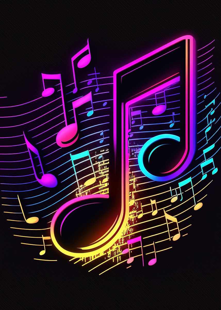 'Live Music Neon ' Poster, picture, metal print, paint by Eudora | Displate