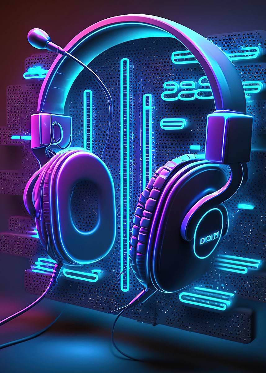 'Live Music Neon ' Poster, picture, metal print, paint by DEMON SPACE ...