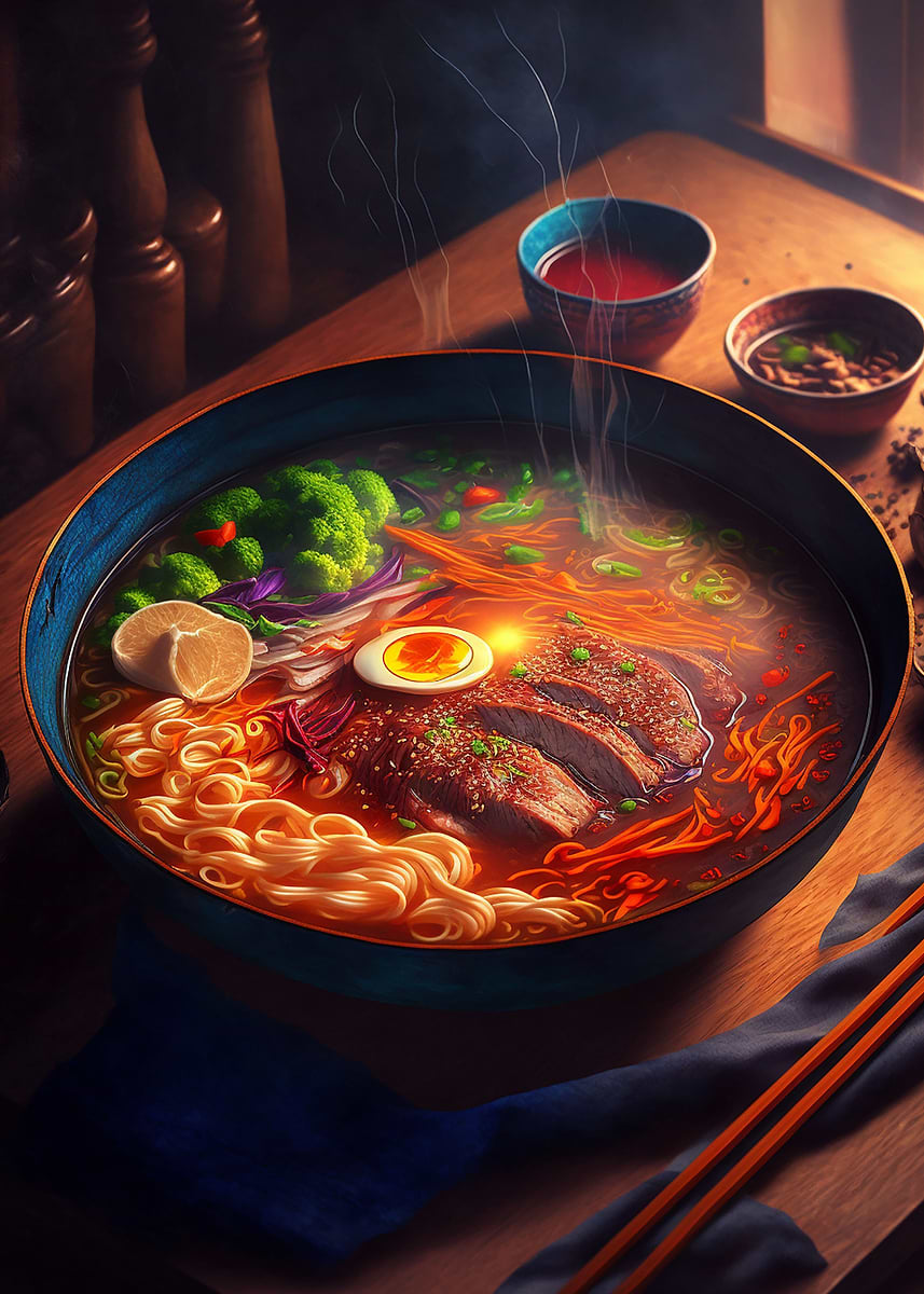 'Japan Ramen Neon' Poster, picture, metal print, paint by Creative YS ...
