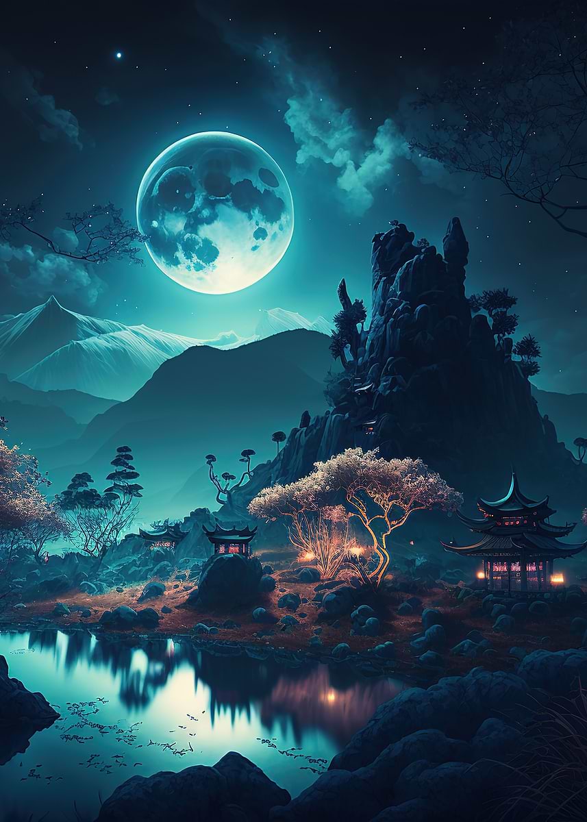 'chinese landscape ' Poster, picture, metal print, paint by NeoRowe ...