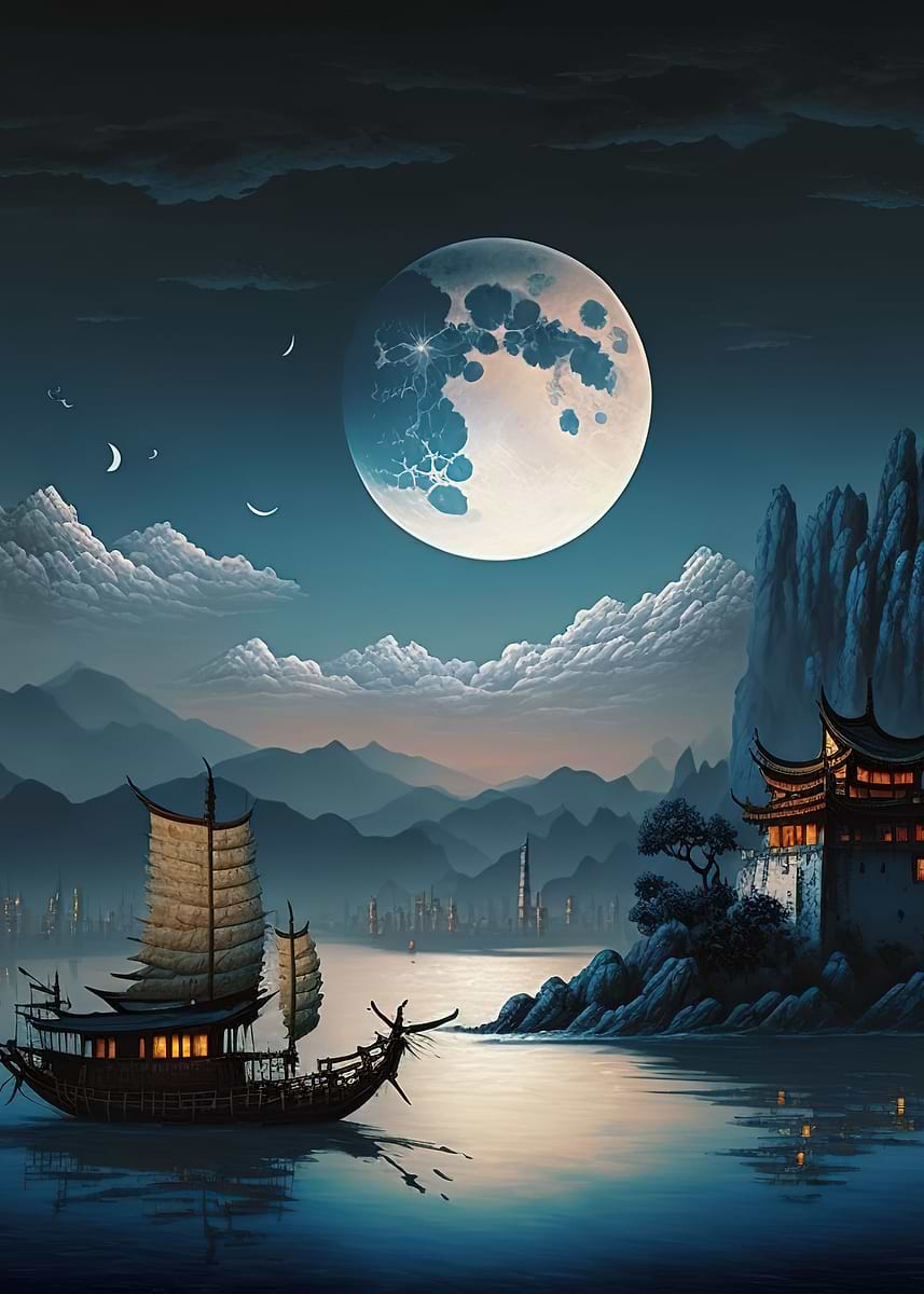 'chinese landscape ' Poster, picture, metal print, paint by NeoRowe ...