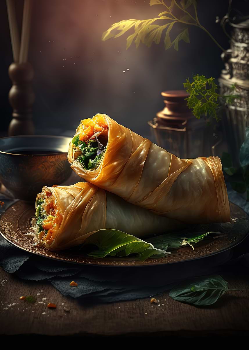 'Spring rolls ' Poster, picture, metal print, paint by MAD SPACE | Displate