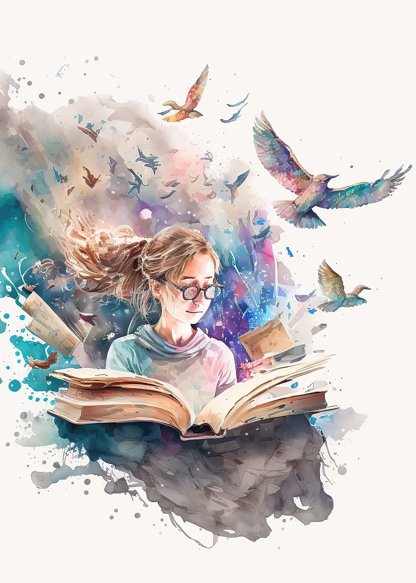 'Watercolor Books' Poster, picture, metal print, paint by Zaydan ...