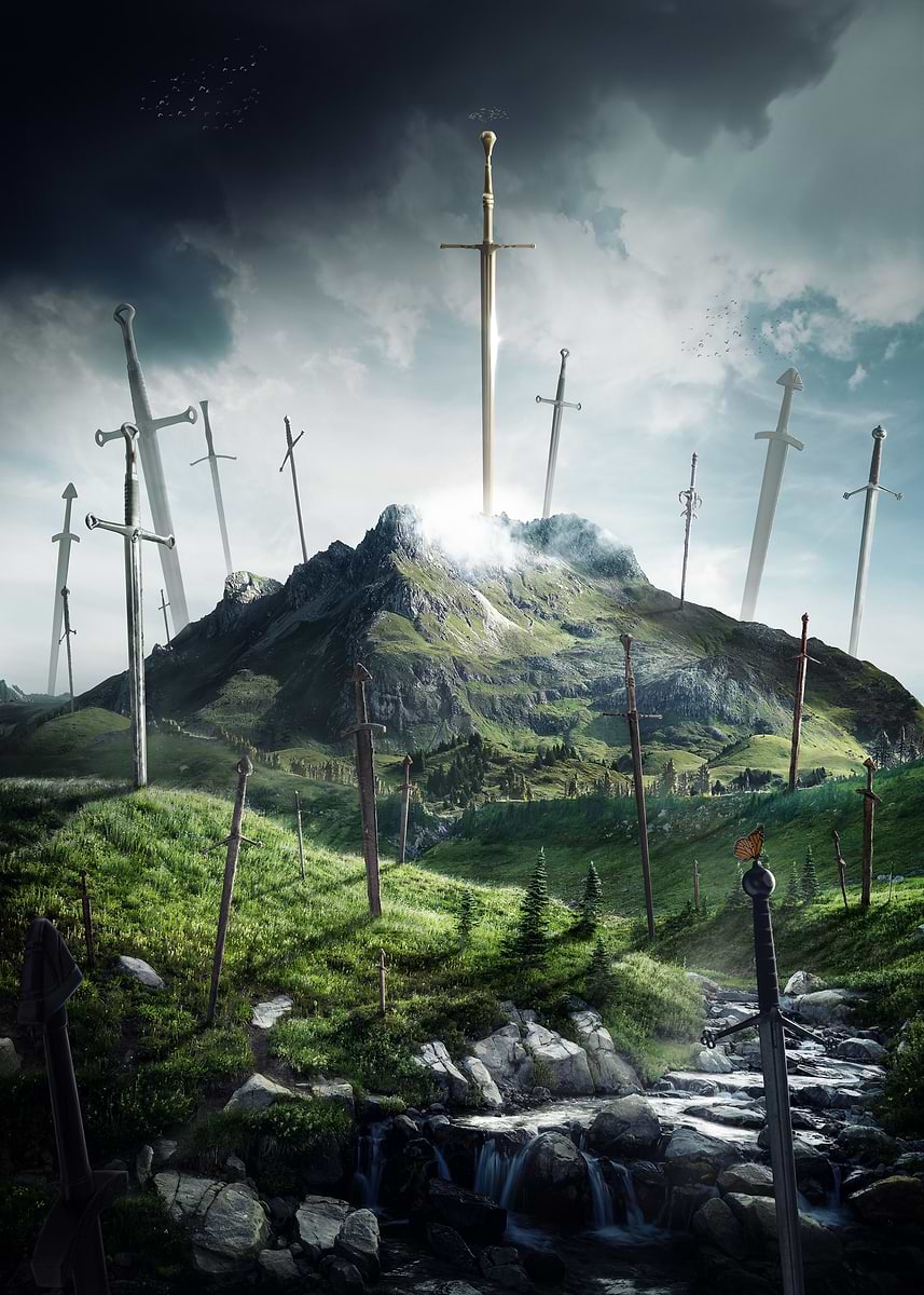 'Giant Swords' Poster, picture, metal print, paint by Michael de Groot ...