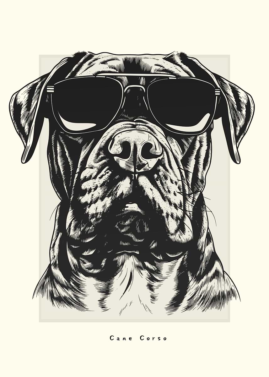 'Cane Corso Illlustration' Poster, picture, metal print, paint by ...