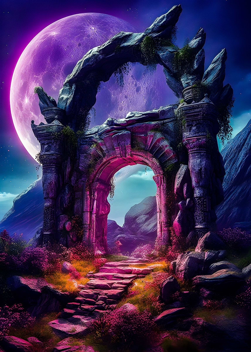 'Ancient twilight portal' Poster, picture, metal print, paint by Alan ...