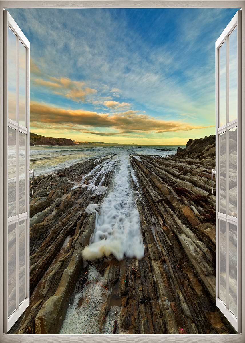 'Window view sea landscape' Poster, picture, metal print, paint by ...