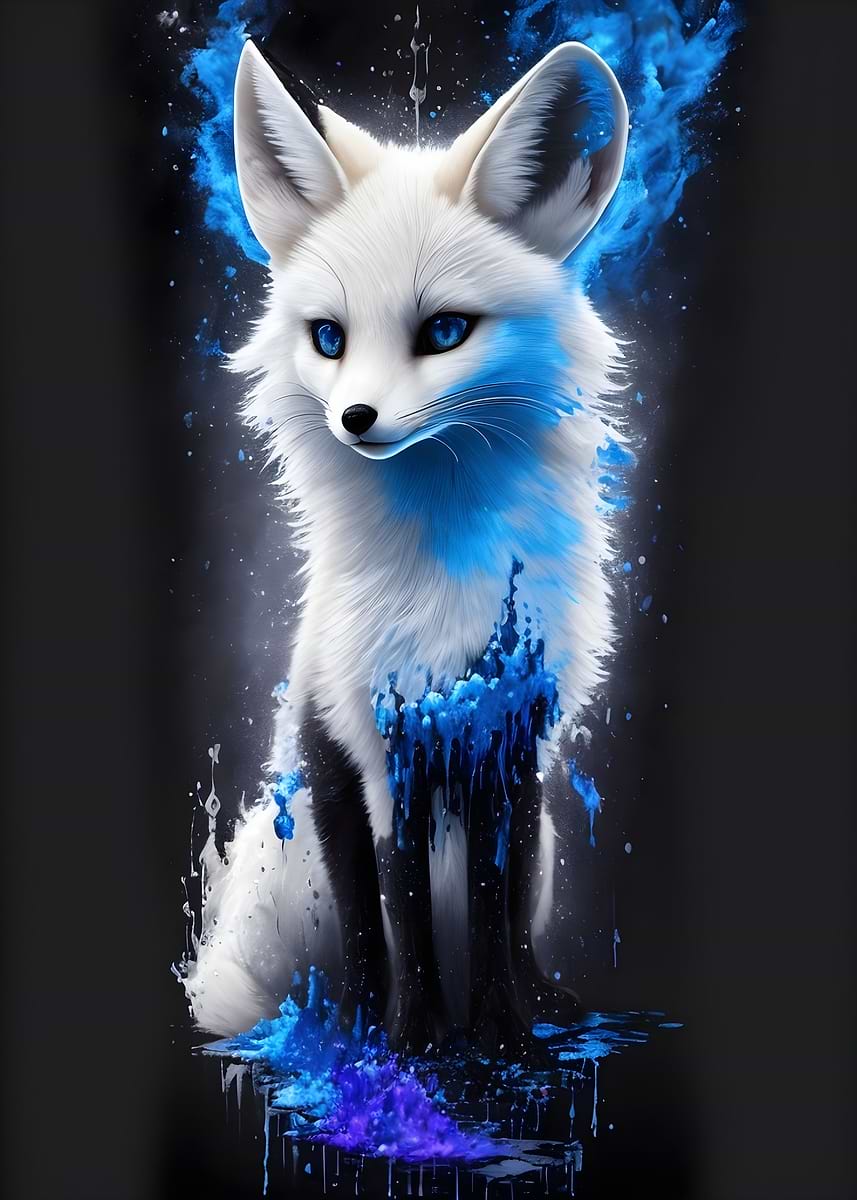 'White Fennec Fox ' Poster, picture, metal print, paint by A J RILEY ...