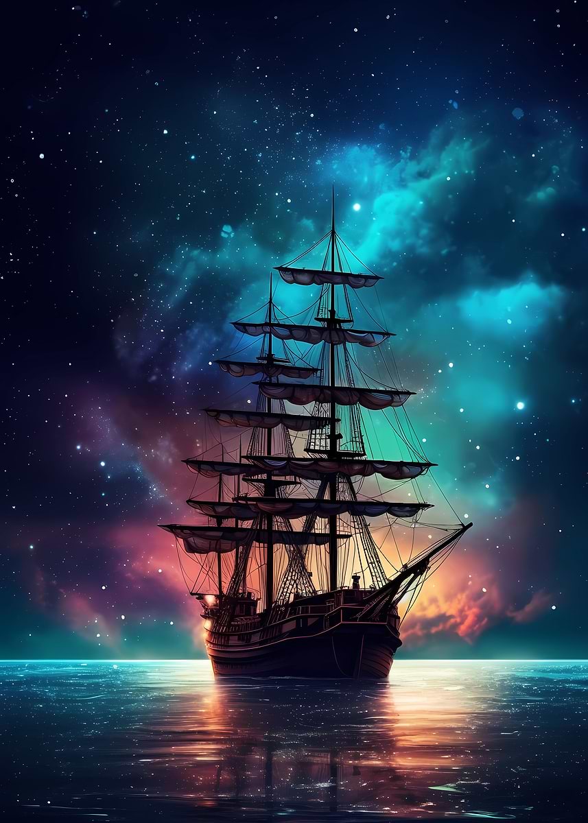 'Sailing Sea' Poster, picture, metal print, paint by DecoyDesign | Displate