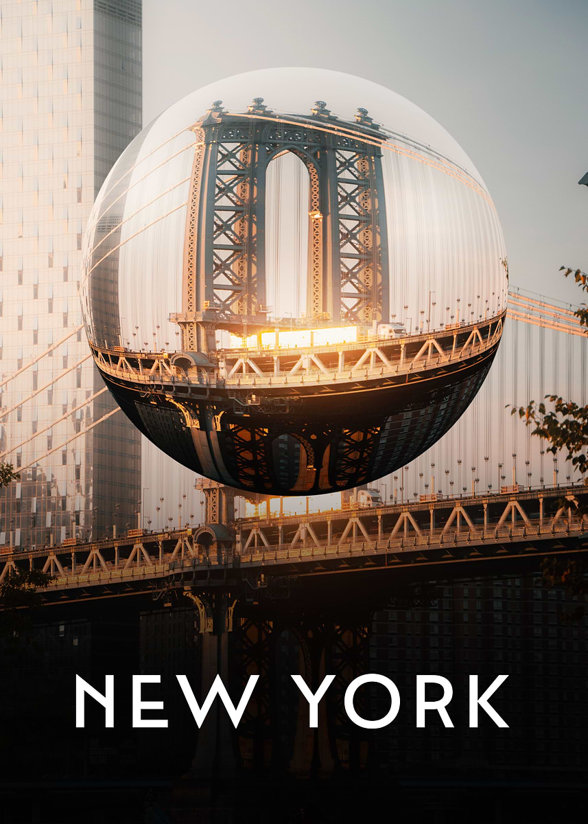 'New York USA Crystal ball' Poster, picture, metal print, paint by ...