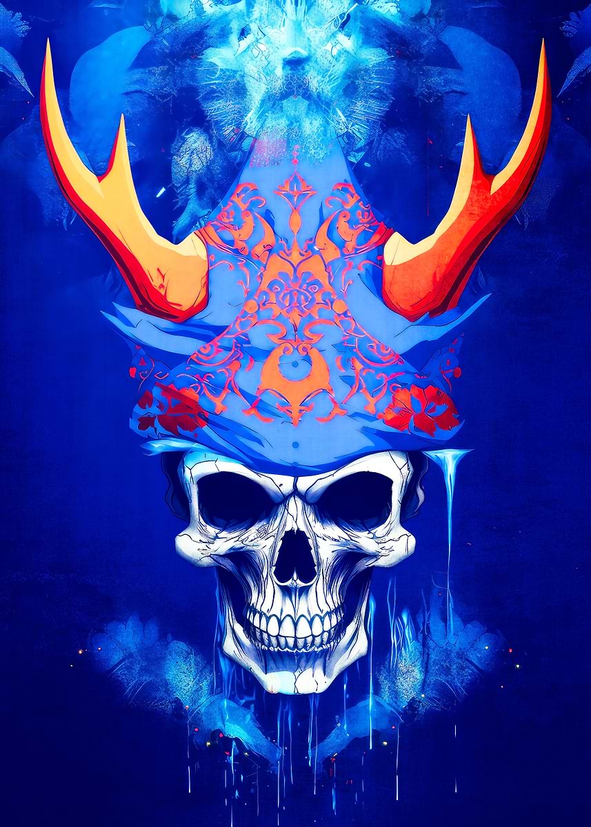 'Psychedelic Sami Skull 1' Poster, picture, metal print, paint by ...