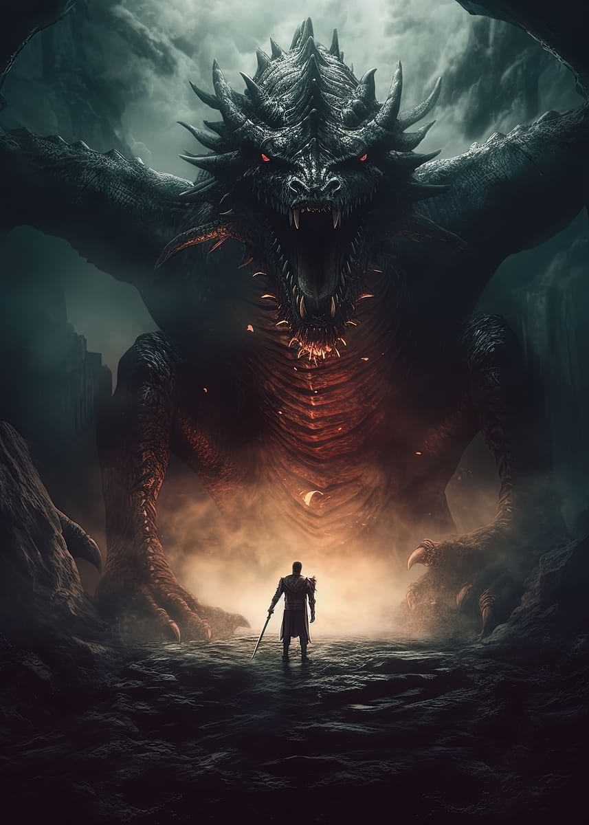 'Dragon slayer' Poster, picture, metal print, paint by Powerful Words ...