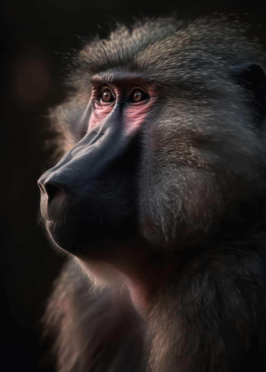'Powerful baboon' Poster, picture, metal print, paint by Zooscape ...