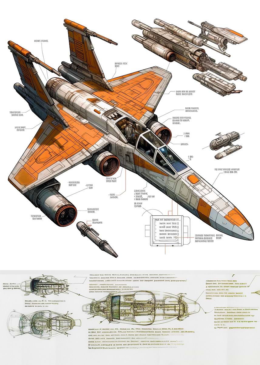 'jet blueprints' Poster, picture, metal print, paint by Huevel | Displate