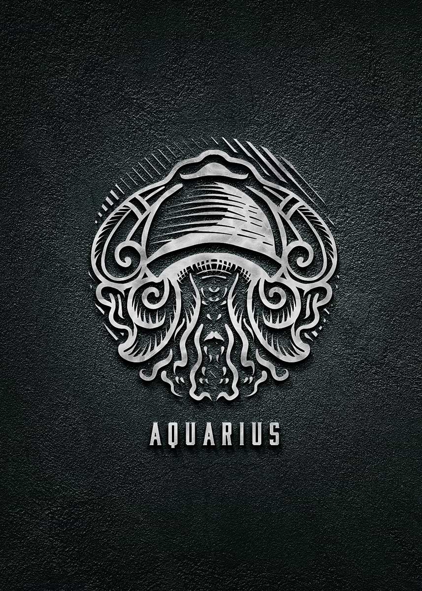 '3d Aquarius Zodiac Sign' Poster, picture, metal print, paint by Pakley ...