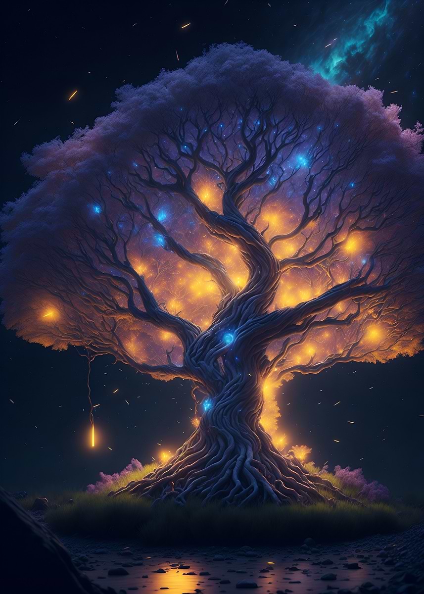 'Magical tree' Poster, picture, metal print, paint by Below Horizon ...