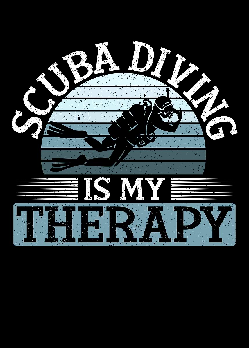 'Scuba Diving Freediving' Poster, picture, metal print, paint by NAO ...