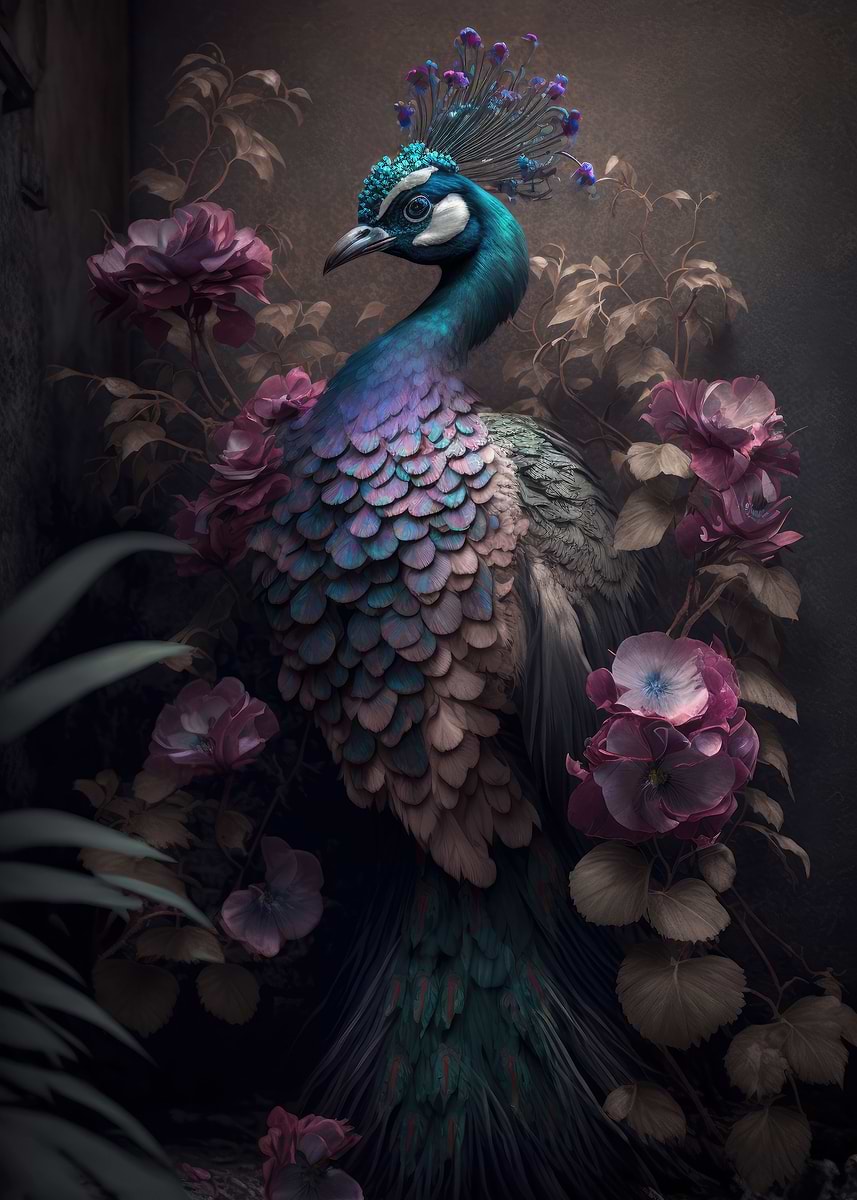 'The magic of the peacock' Poster, picture, metal print, paint by ...