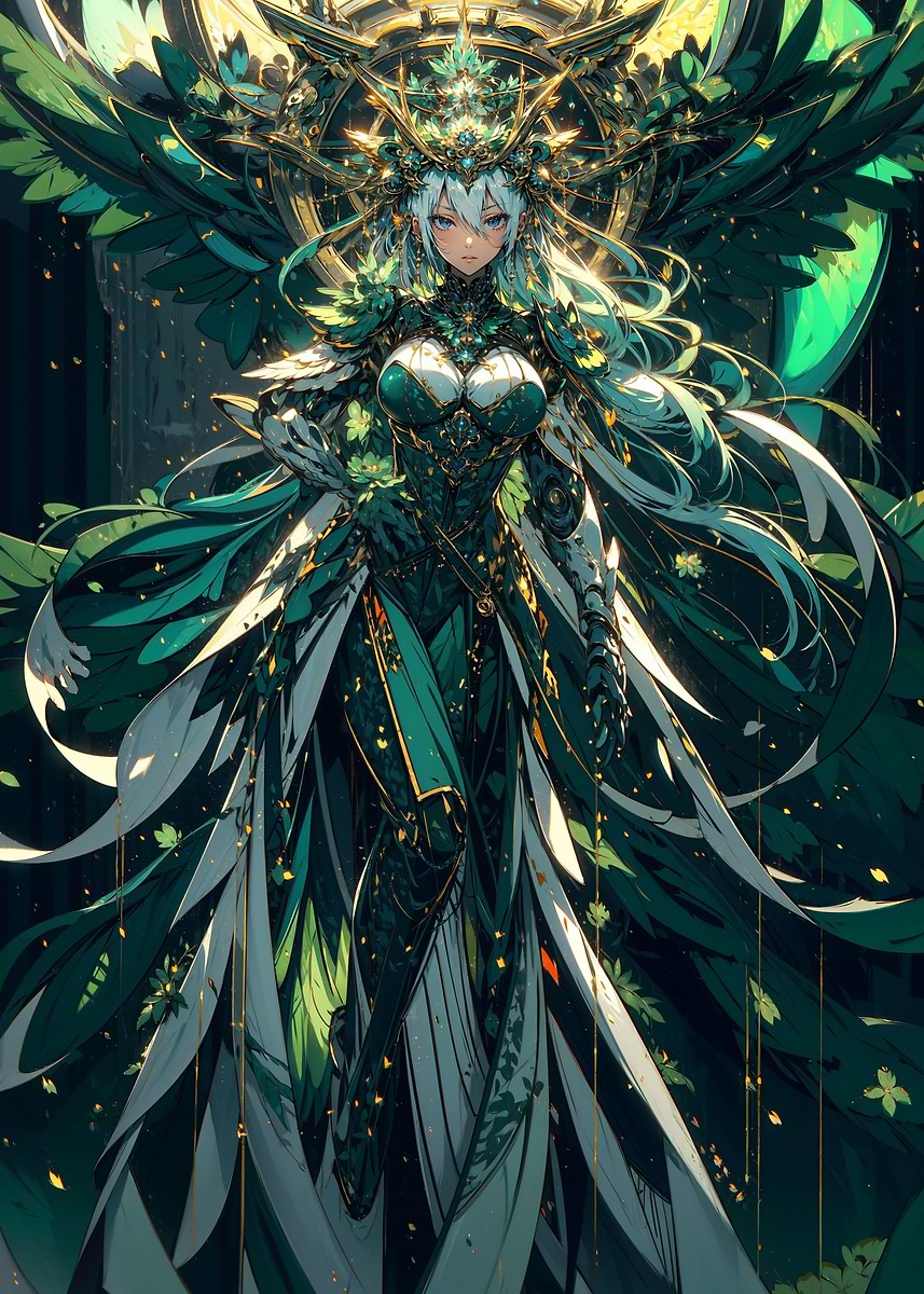 'Beautiful green angel' Poster, picture, metal print, paint by Lukasz ...