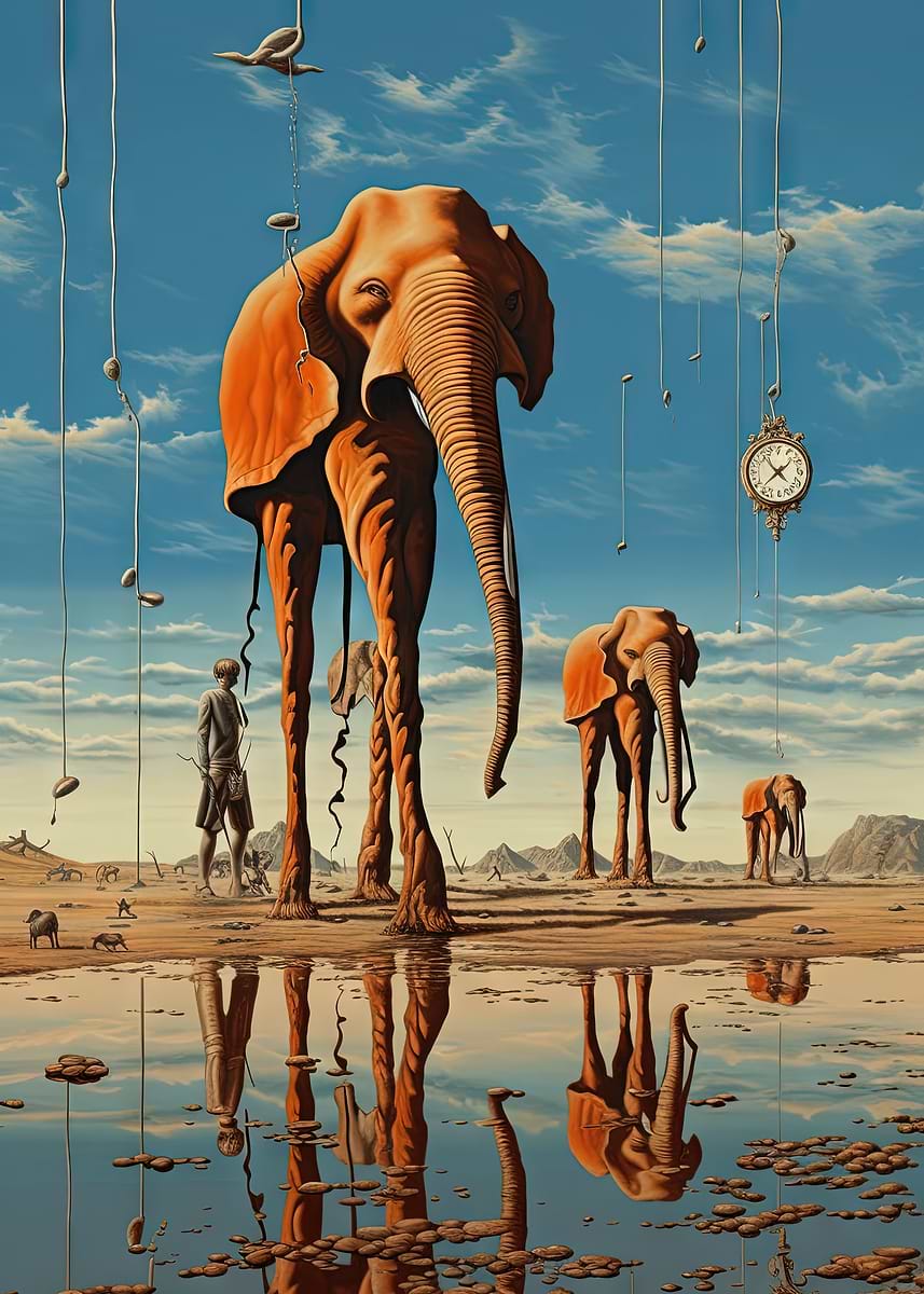 'Phantasmal Pachyderms' Poster, picture, metal print, paint by ...