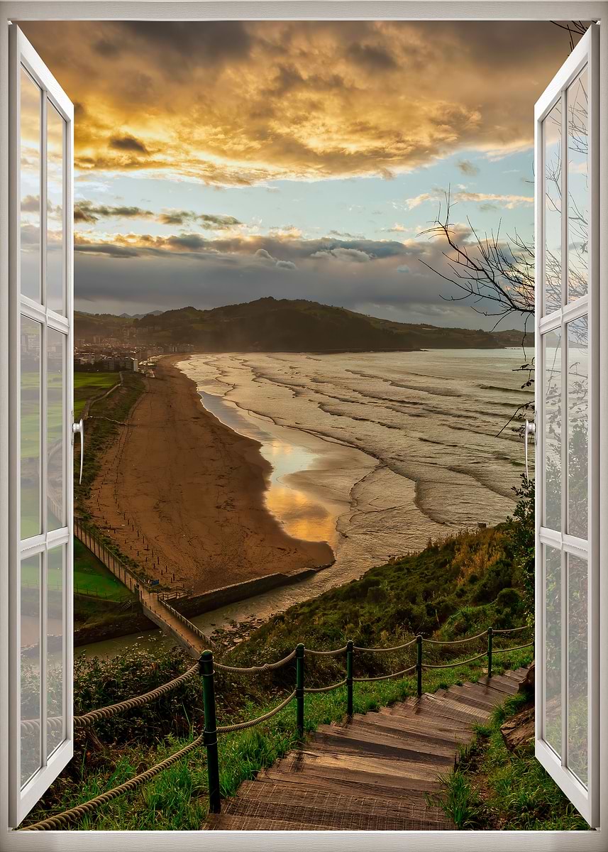 'Window view sea landscape' Poster, picture, metal print, paint by ...