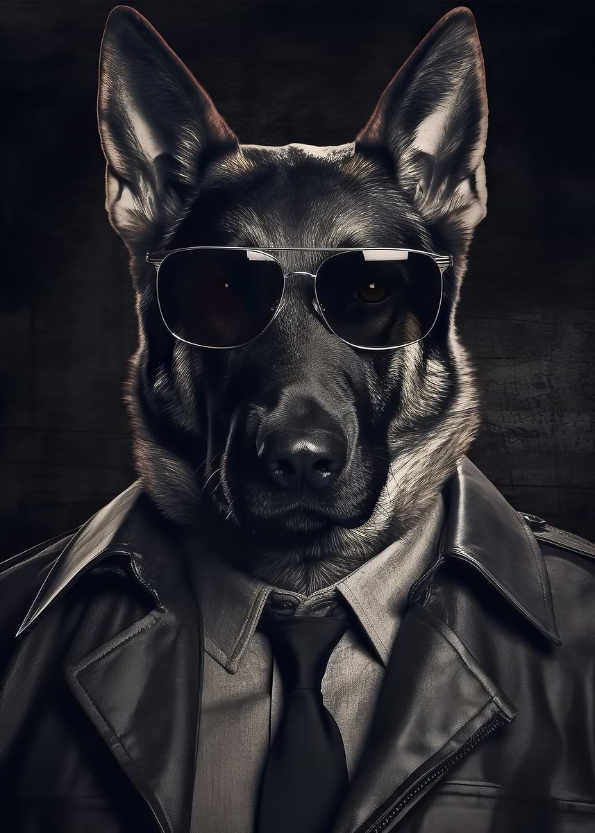'Agent German Shepherd' Poster, picture, metal print, paint by Karolina ...