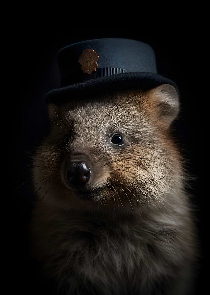'Police Officer Quokka' Poster, picture, metal print, paint by Makadur ...
