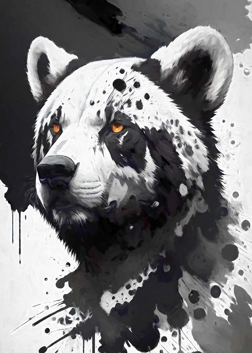 'Ink Style Bear' Poster, picture, metal print, paint by VOODOO ...