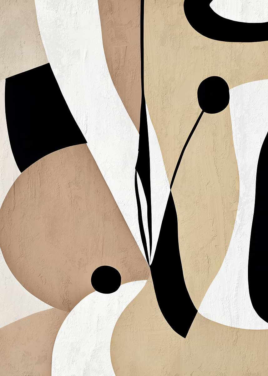 'Beige Modern Abstract' Poster, picture, metal print, paint by ...