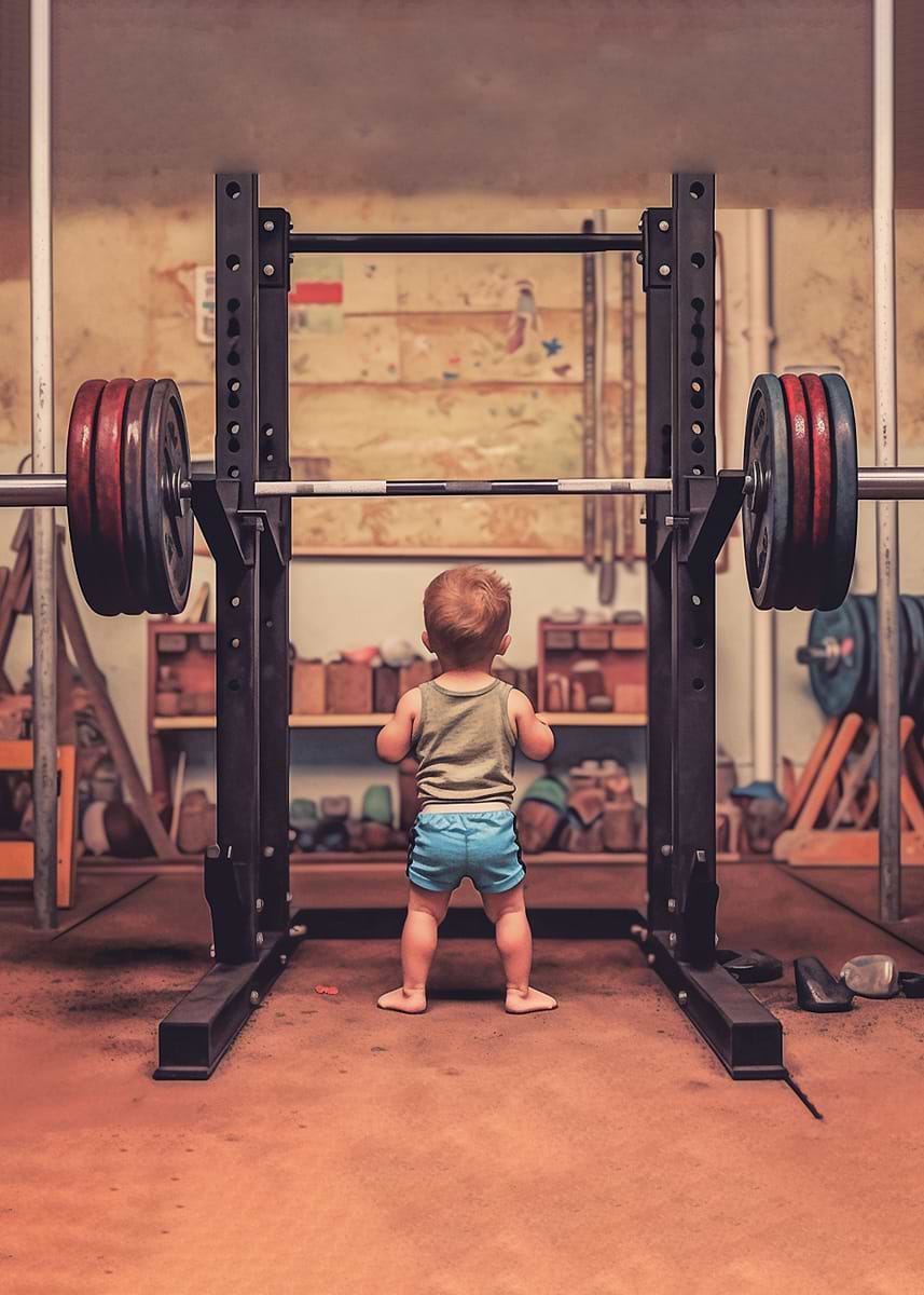 'Future Powerlifting Kid' Poster, picture, metal print, paint by Susumu ...