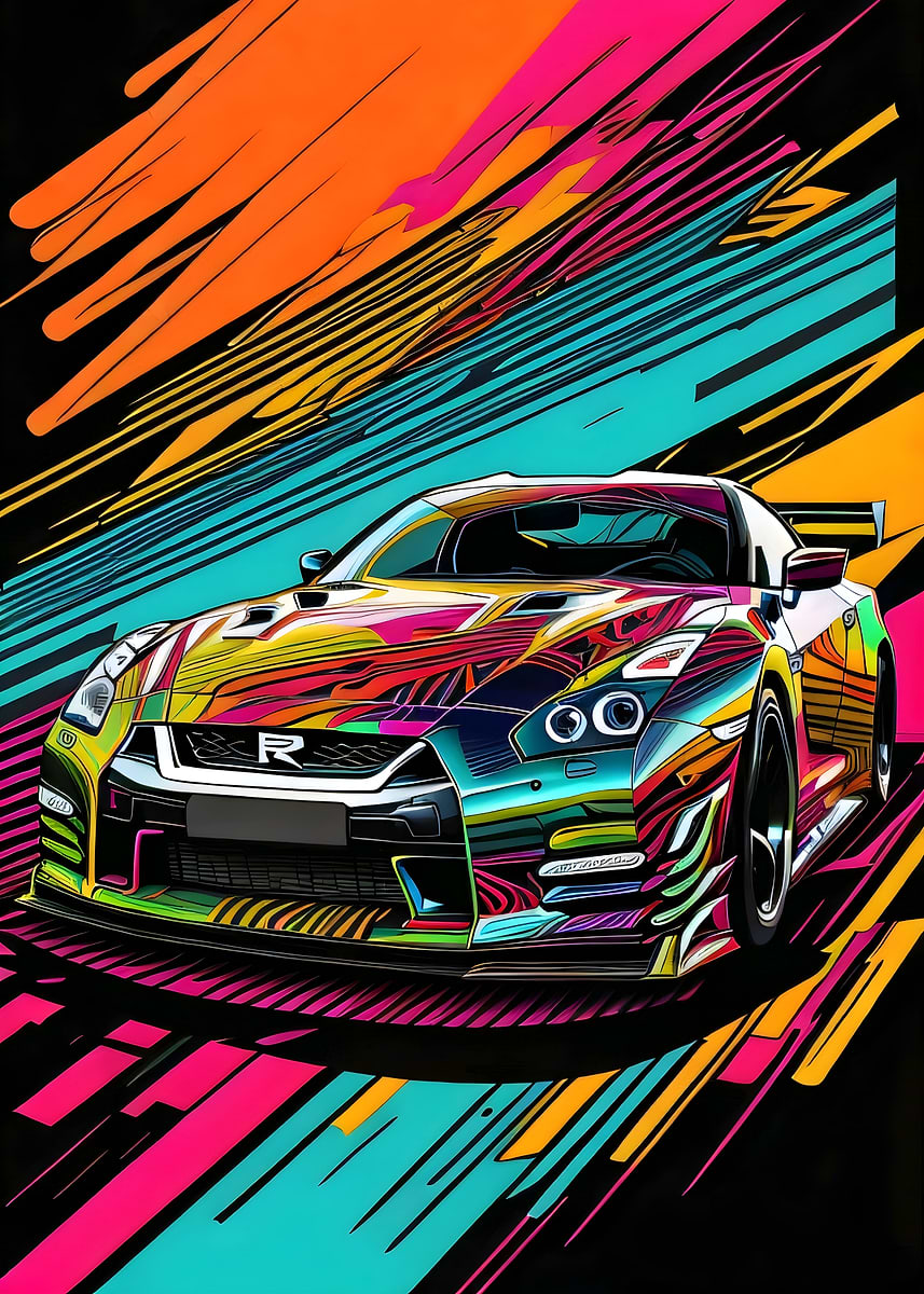 'Nissan GTR R35' Poster, picture, metal print, paint by Sakura Miko ...